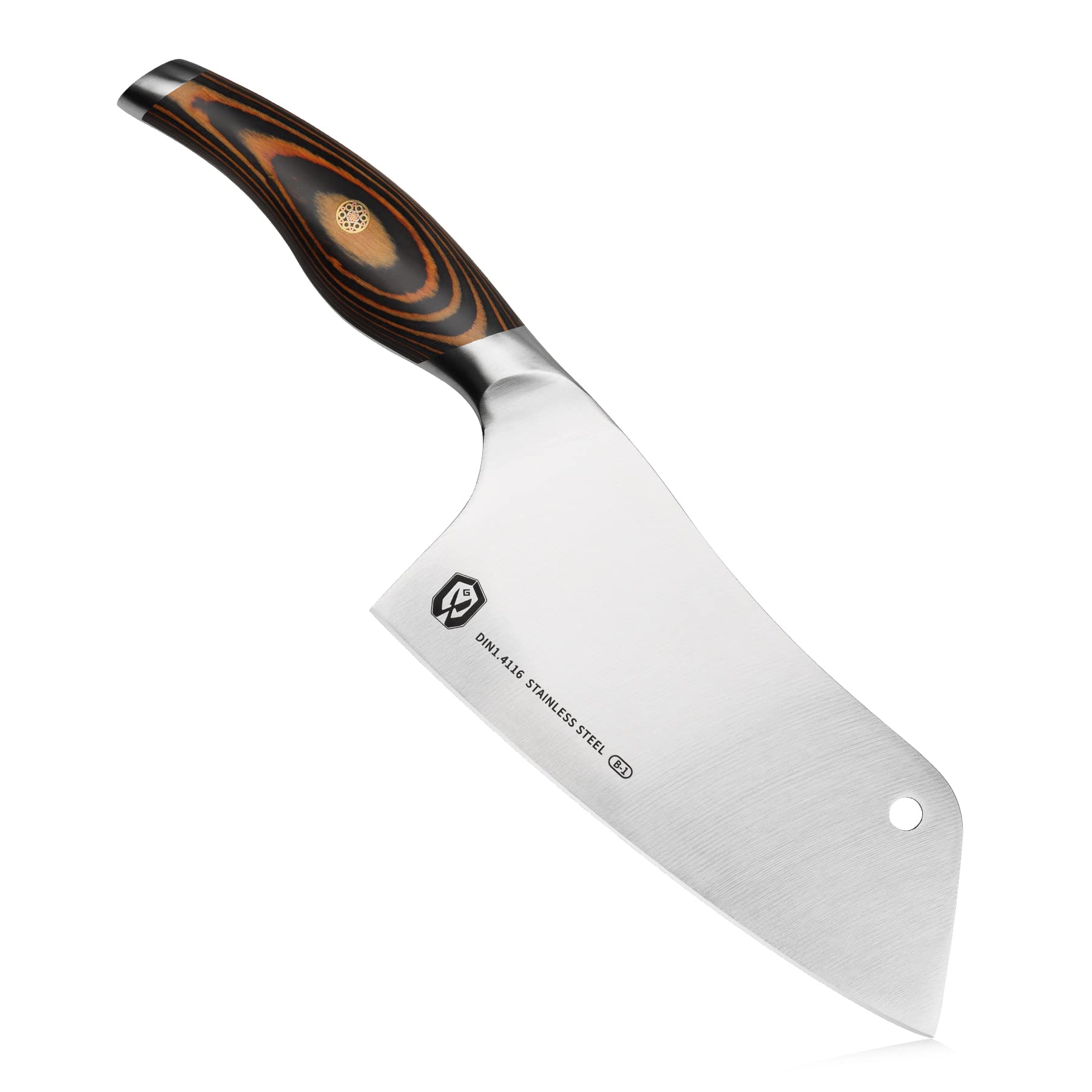 Meat Cleaver, GRANDKKNIFE Cleaver Knife High Carbon Stainless Steel Chef Knife Lightweight Vegetable Knife for Kitchen and Restaurant