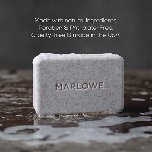 MARLOWE. No. 102 Men's Body Scrub Soap 7oz (Variety Trio) | Best Exfoliating Bar for Men | Made w/Natural Ingredients | Green Tea Extract | Features 3 Amazing Scents