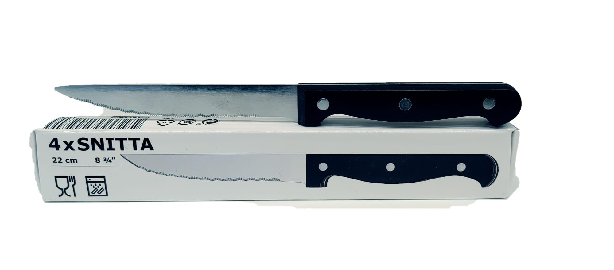 Ikea Serrated Knives Black Stainless Steel (8 Pack)