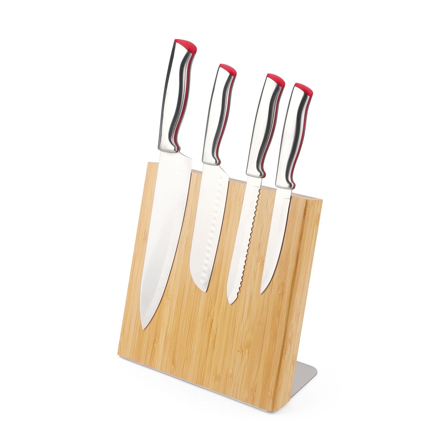 GOOD HELPER Magnetic Knife Holder, Small Magnetic Knife Block Sided Magnetic Knife Stand Stable Knife Magnetic Block Bamboo 9 Inch