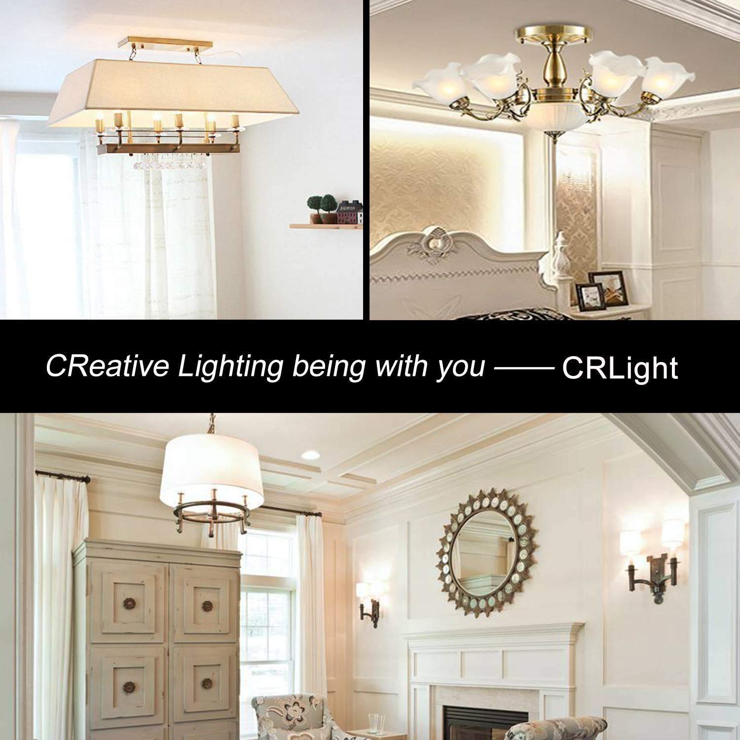 CRLight LED Candelabra Bulb 25W Equivalent 250 Lumen, 3000K Soft White 2W Filament LED Chandelier Light Bulbs, E12 Base Vintage Edison B10 Frosted Glass Dimmable LED Candle Bulbs, Pack of 8