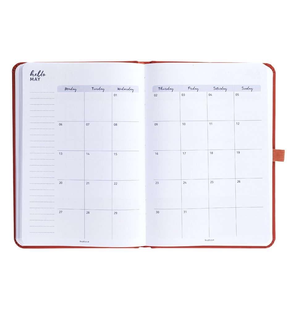 Busy B 17 Month 2018-19 Mid Year Diary - Week-to-View Agenda with timetables and Notes