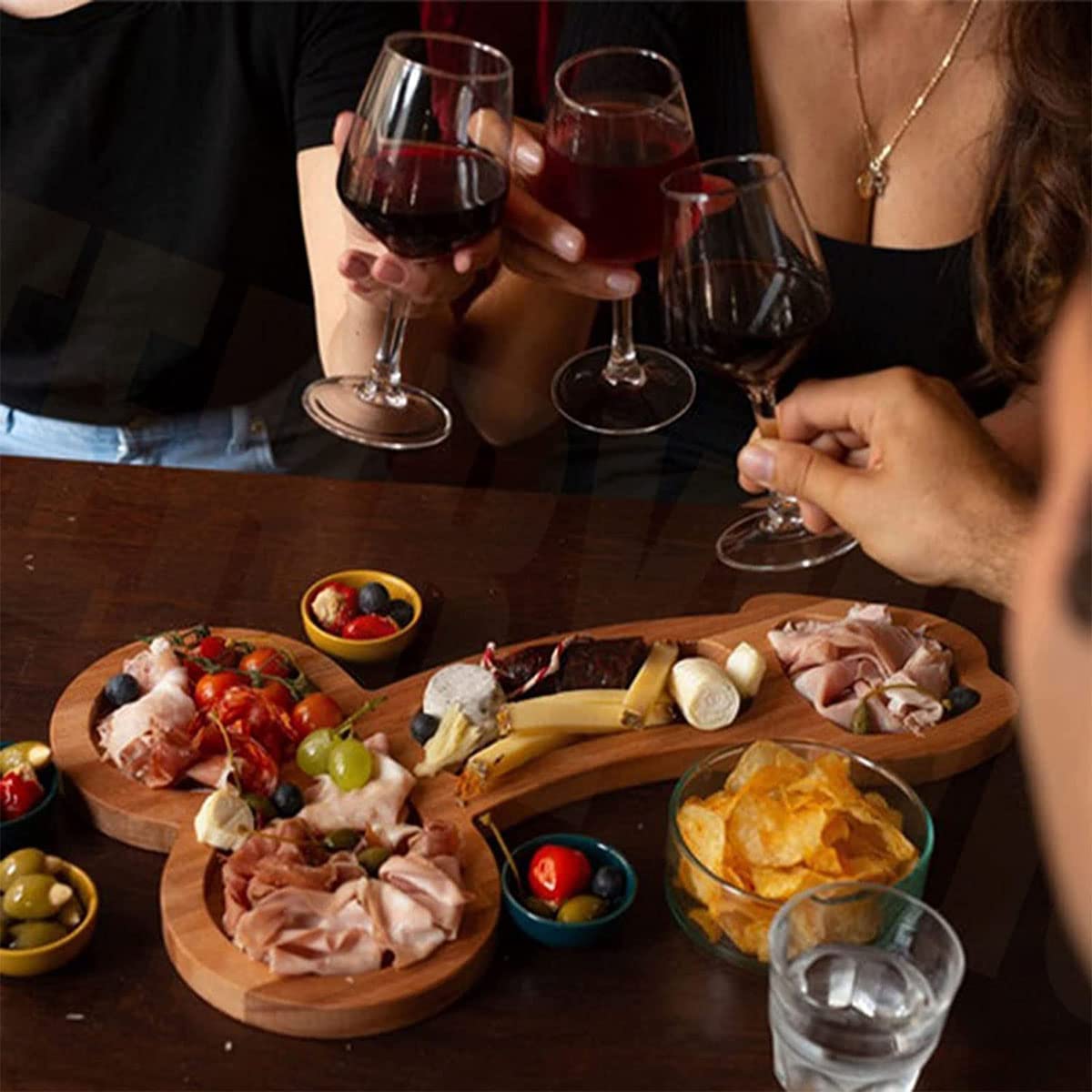 Funny Aperitif Board,Solid Wood Charcuterie Platter and Cheese Board,Novelty Kitchen Cutlery Wine Fruit Meat Cheese Platter,Ideal Bachelor Party Housewarming Bachelor Party and Gag Gift(15.8" Left)