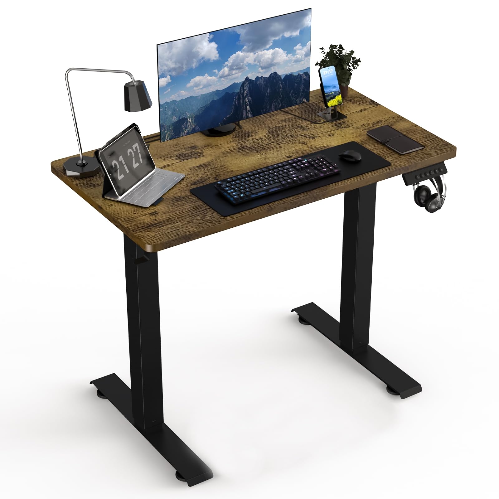 ExaDesk 35 * 20 Electric Standing Desk, Adjustable Height Sit Stand Up Desk, Motorized Home Office Computer Gaming Workstation Desk