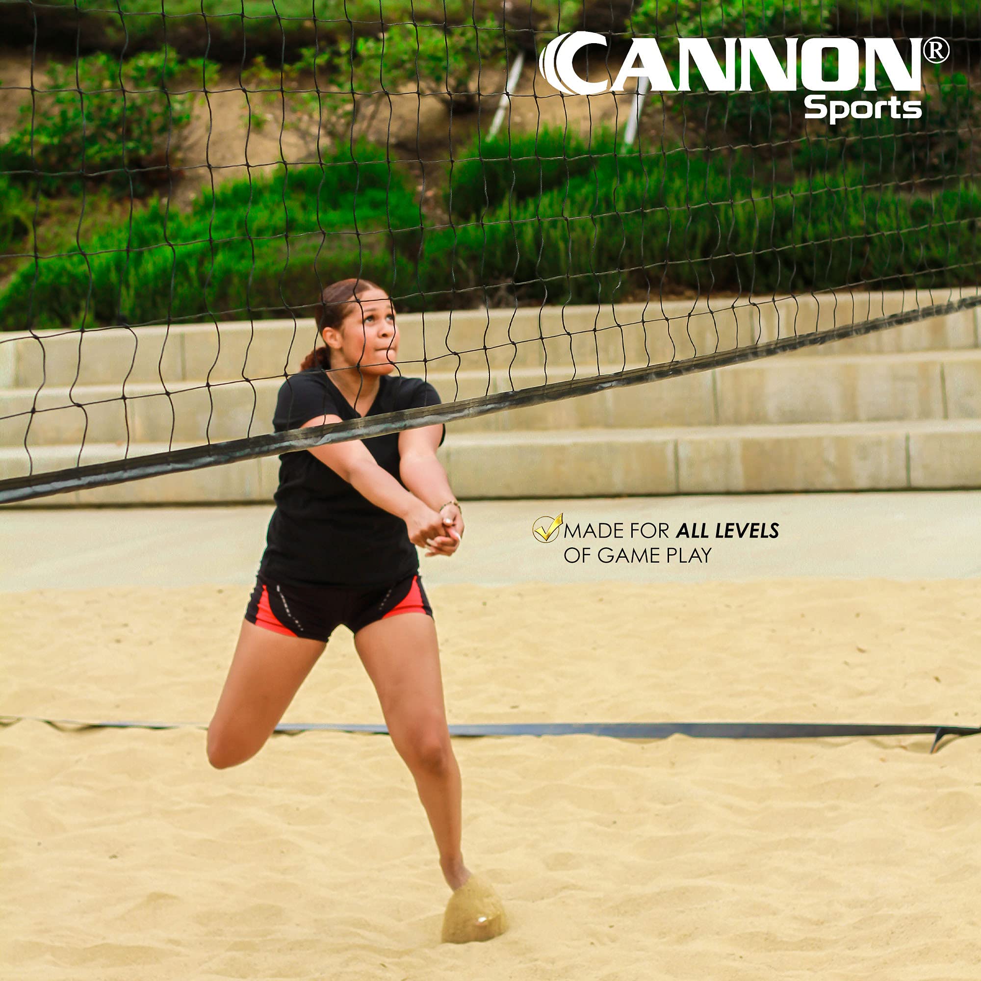 Cannon Sports Volleyball Net - Indoor/Outdoor for Competition, Backyard, Gymnasium Training, & Beach Play (32 FT)