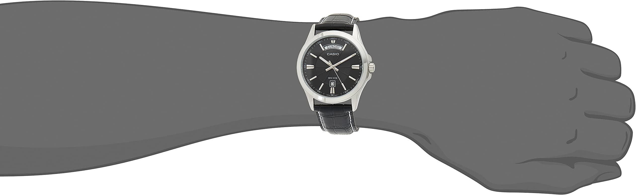Casio Classic Watch, Black, Black, Strap