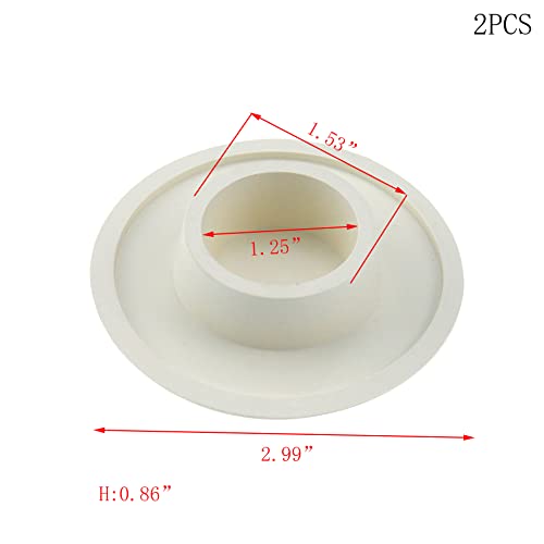 Faotup 2Pcs Rubber Sink Drain Stoppers White Drain Stoppers Universal Bathtub Stoppers with Pull Ring for Bathroom, 1-1/2 Inch