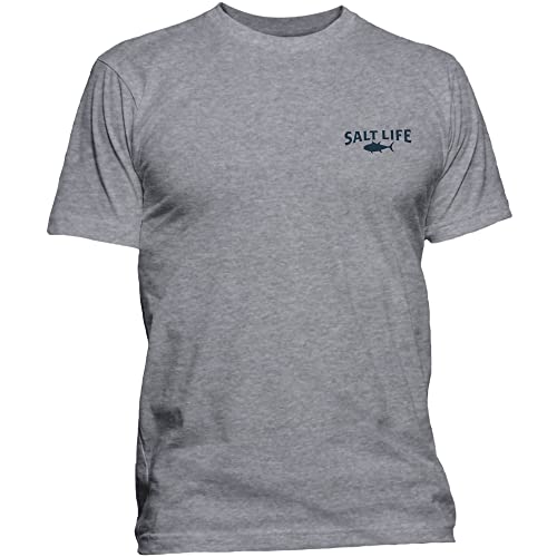 Salt Life Atlas Badge Short Sleeve Classic Fit Shirt, Athletic Heather, X-Large
