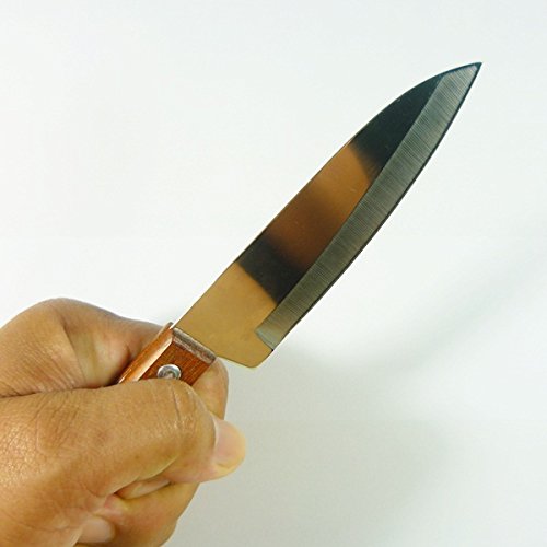 Thai Chef's Knife Cook Knives KIWI Brand 503 Utility Cutlery Steak Wood Handle Kitchen Sharp Blade 3 6/8" Stainless Steel