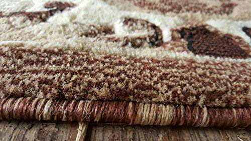 Carpet King Traditional Oriental Runner Area Rug Beige Brown Black Tan Ivory Design 101 (32 Inch X 7 Feet 3 Inch)