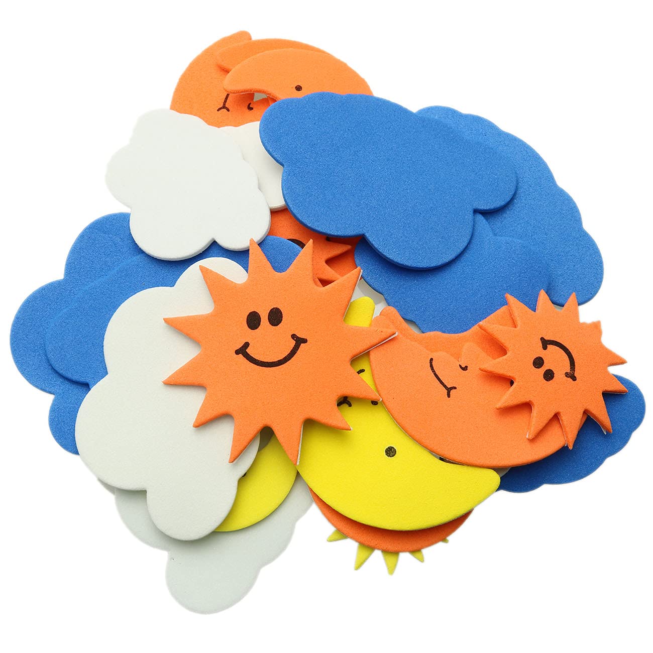 CSNSD 75PCS The Sun,The Moon, The Star,The Clouds Shapes Self-Adhesive Foam Stickers for Craft Art Project