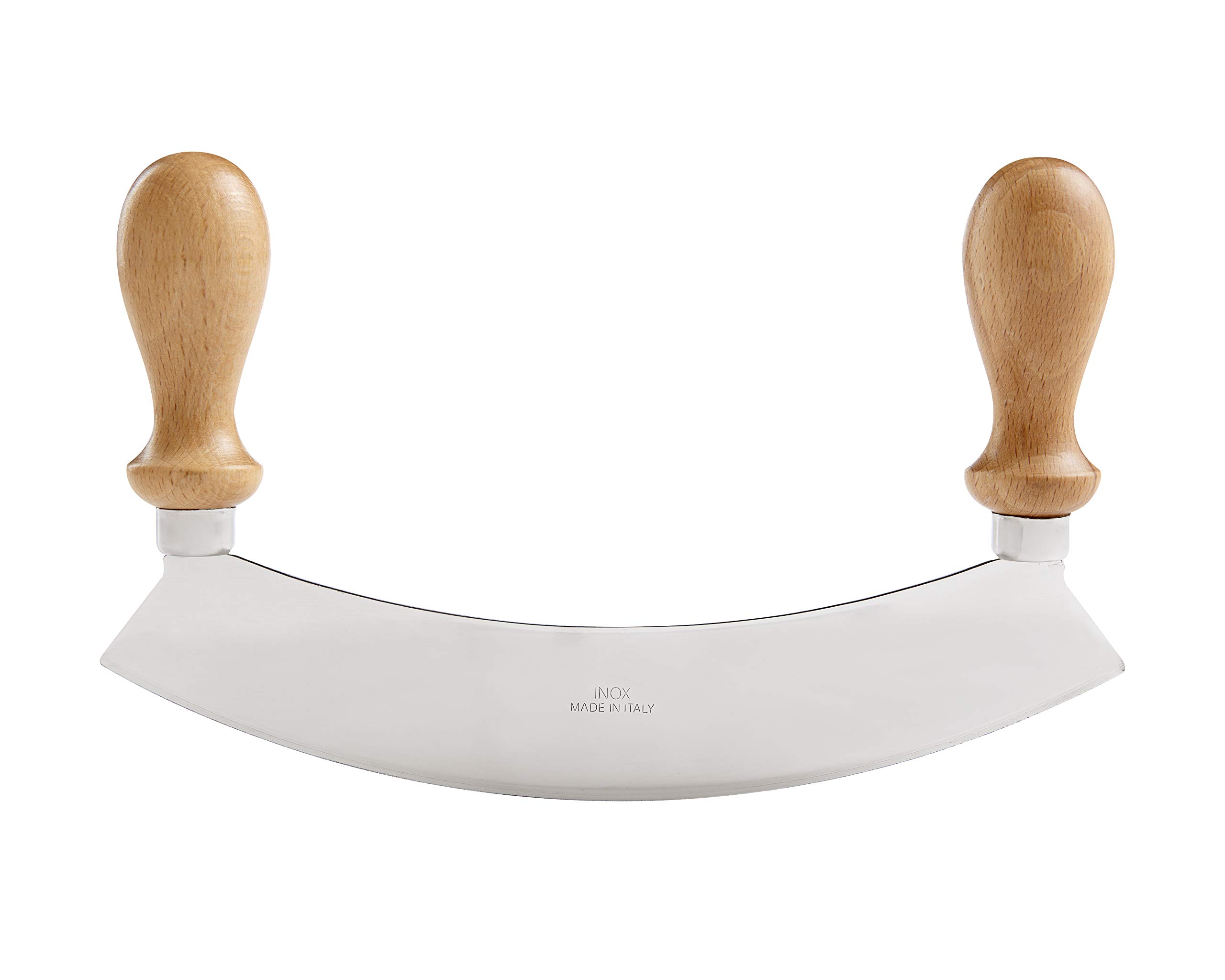 Fantes Mezzaluna Rocking Chopper, Stainless Steel Blade with Beechwood Handles, 9.5-Inch Blade, The Italian Market Original since 1906