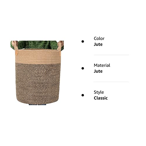 Jute Laundry Hamper Large Woven Rope Storage Basket with Handles 20' Height Tall 83L,Laundry Basket Decorative Basket for Living Room,Pillows,Clothes, 18'Wx20'H