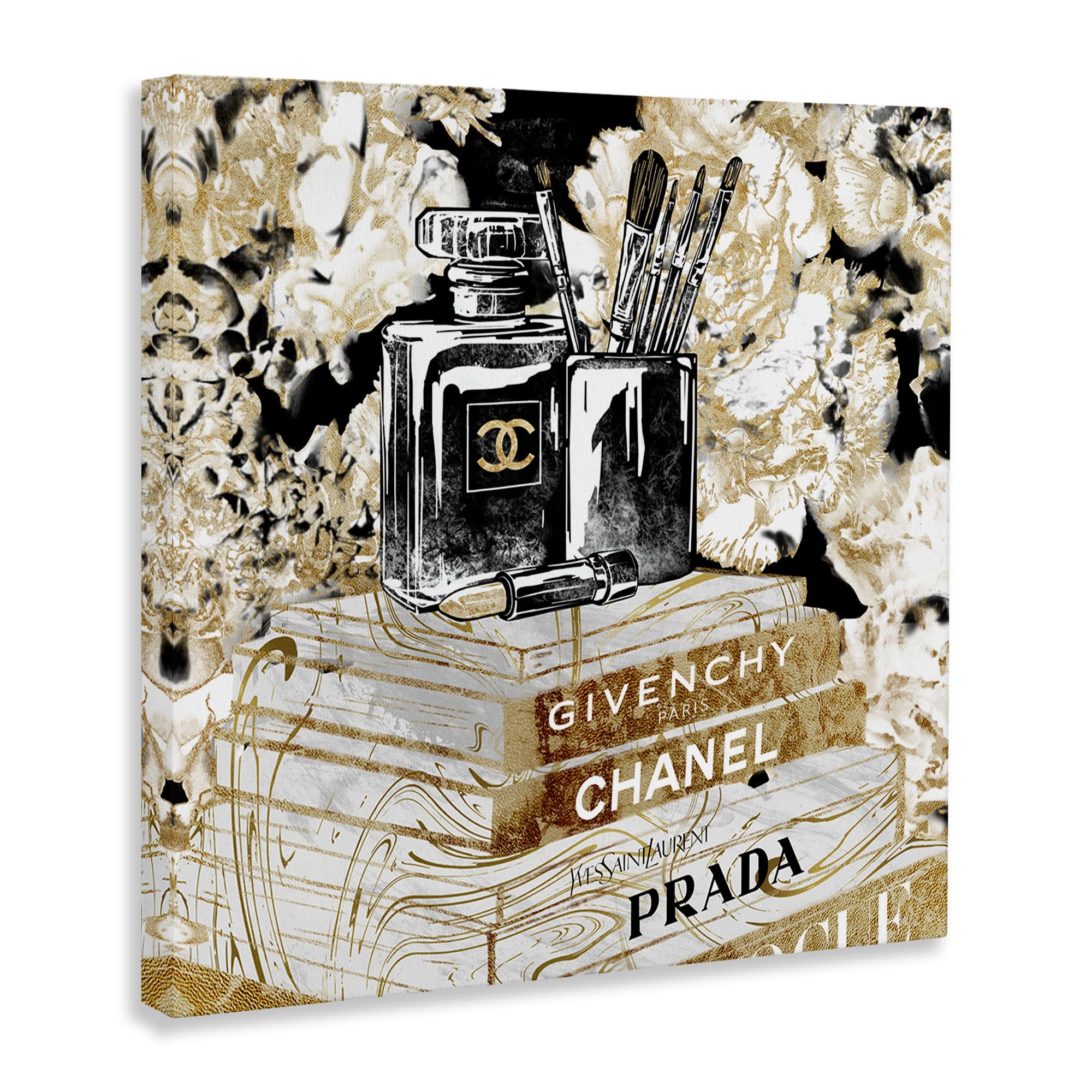 Stupell Industries Glam Designer Accessories Women's Fashion Book Detail, Designed by Ziwei Li Wall Art, 17 x 17, Canvas