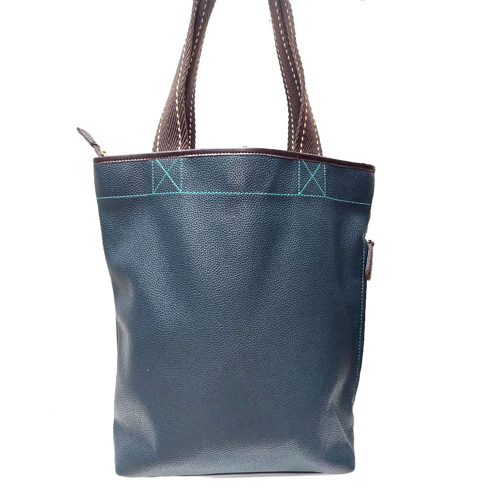 CHALA Handbags Big- Everyday Tote Women Handbag with Zip Around Wallet (Navy Paw Tote + White Paw Wallet)
