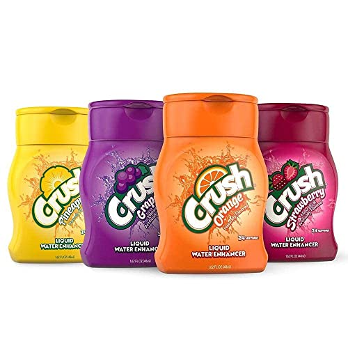 CRUSH Crush, Variety Pack, Liquid Water Enhancer ā New, Better Taste (4 Bottles, Makes 96 Flavored Water Drinks) 1.62 Fl Oz (Pack of 1)