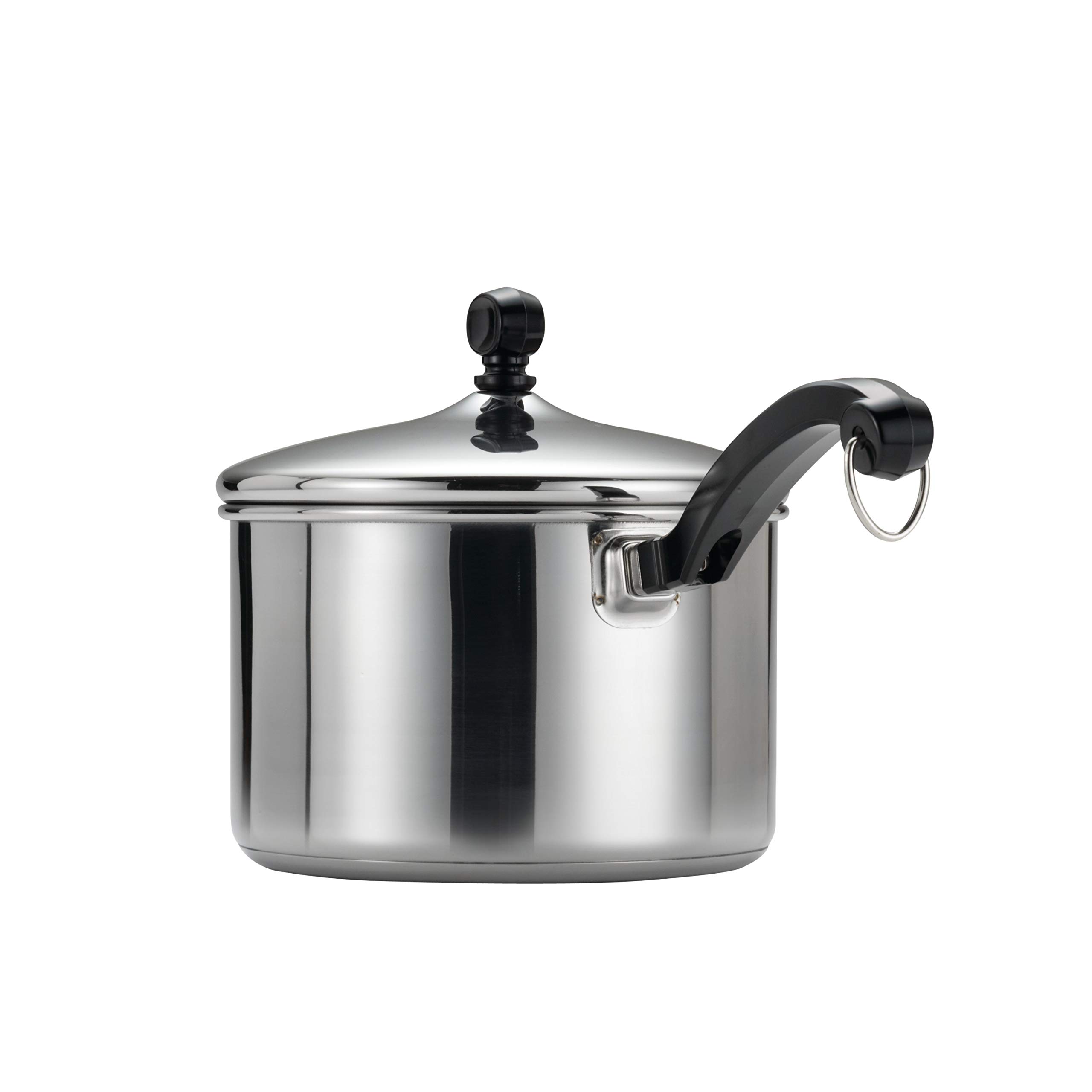 Farberware Classic Stainless Steel Sauce Pan/Saucepan with Lid, 3 Quart, Silver & Classic Stainless Steel 4-Quart Covered Saucepot - - Silver