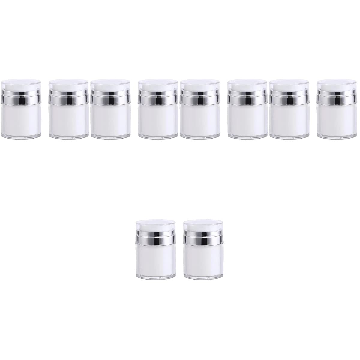 FRCOLOR Airless Pump Bottle 2pcs 50ML Empty Airless Pump Bottles Refillable Vacuum Press Face Cream Jars Lotion Foundation Cosmetic Container Lotion Box for Makeup Lotion Cream Jar Vacuum Bottle