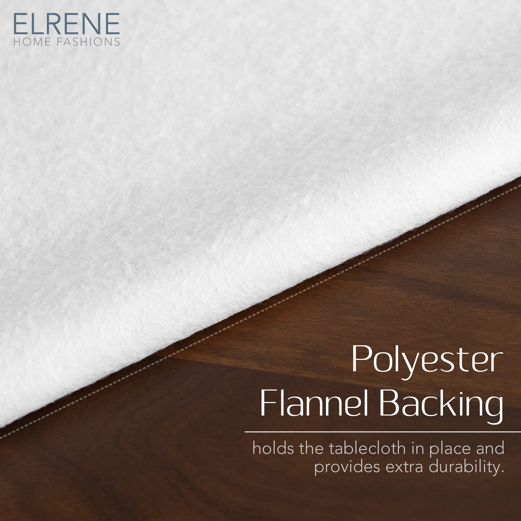 Elrene Home Fashions Monterey Linen Inspired Water- and Stain-Resistant Vinyl Tablecloth with Flannel Backing, 52 inches X 70 inches, Rectangle, Sage