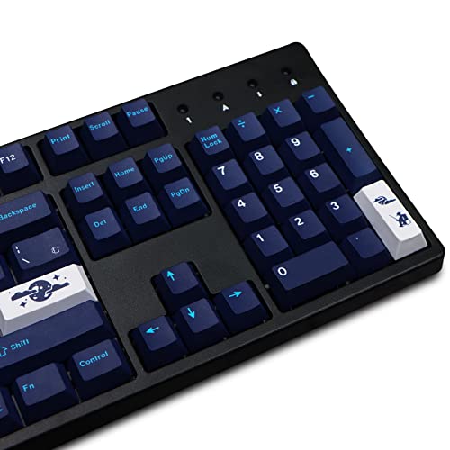 MOLGRIA Blue Hell Keycaps, PBT Keycaps 129 Set for Gaming Keyboard, Cherry Profile Dye Sublimation Custom Keycaps with Japanese Font for Gateron Kailh Cherry MX 104/87/74/61 60 Keyboard ANSI Layout