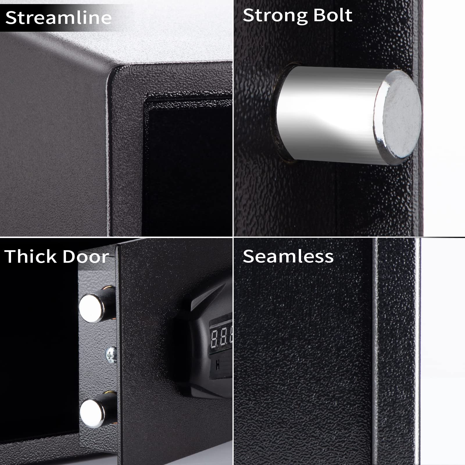 Joosen Safe Box,1 Cubic Feet Money Pistols Document Personal Screct Mini Small Safe Mounting On Floor Wall Of Home Office Hotel,Ditigal Electric Safety Box With Keypad Override Keys