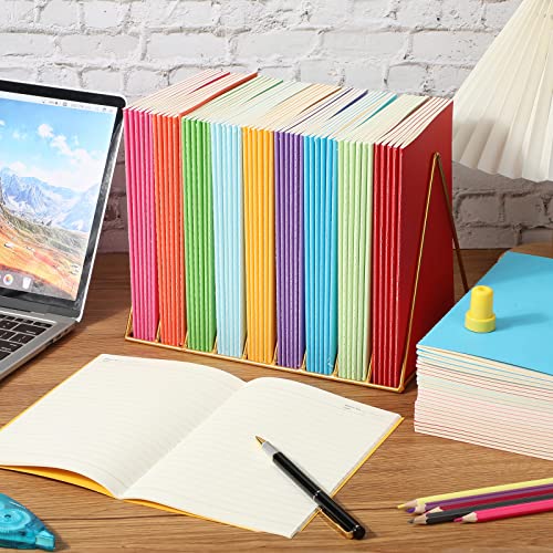 Handepo 100 Pack A5 Kraft Notebooks Ruled Lined Journals Notebooks Soft Cover Kraft Composition Notepad Travel Diary Journals Memo for Girls, Students, Office, School Supplies (Blue)