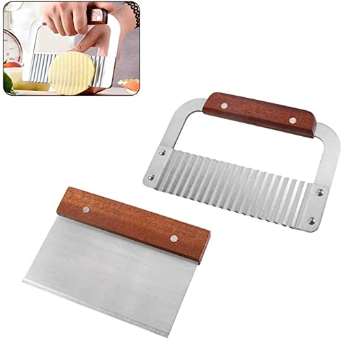 DD-life Pack of 2 Stainless Steel Wavy & Straight Soap Mold Loaf ,soap cutter Garnish Potato Vegetable Cake Cutter Cutting Tool