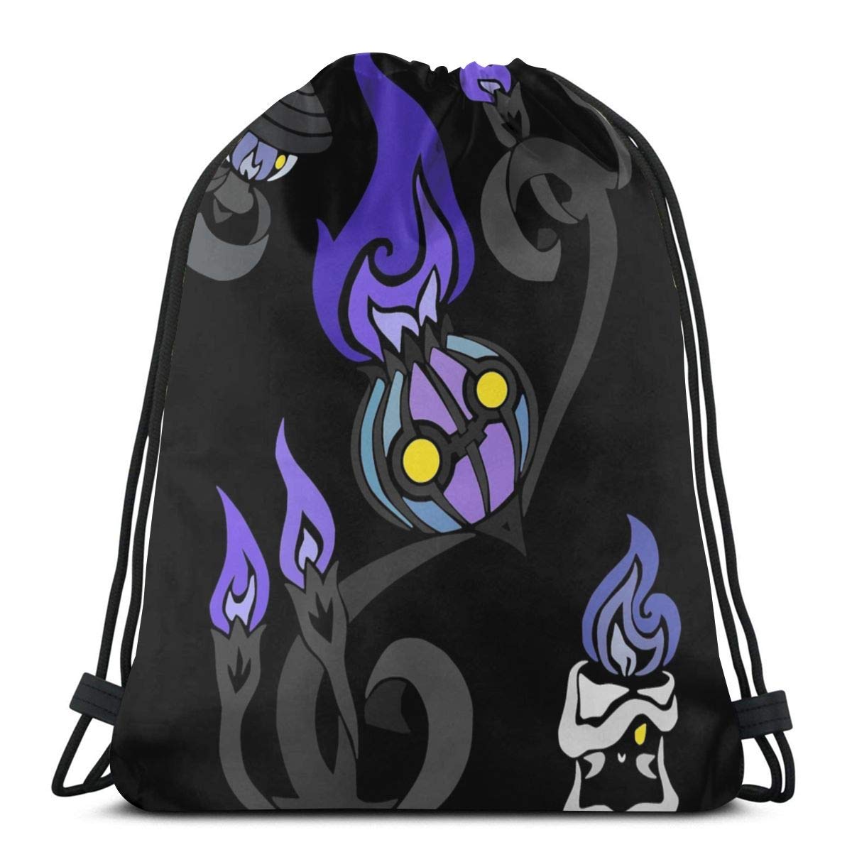 CYOIDAI Flames Of The Forgotten - Chandelure, Lampent And Litwick Drawstring Backpack Sport Bag Gym Sack