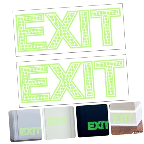 Homoyoyo 1set Export Sticker Signs Stickers Way Indicator Sticker Emergency Exit Sign Floor Guide Sticker Exit Decals Glowing Sticker Ire Exit Signage Adhesive Exit Sticker The Pet 2sheets