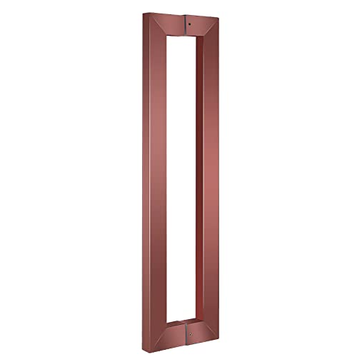 RFSHOP Square Entry Door Handle, Modern Steel Push Pull Door Handles with Fittings for Shower Glass Sliding/Barn Door/Interior Exterior Door, Easy to Install (Color : Rose Gold, Size : 600 x 562mm)