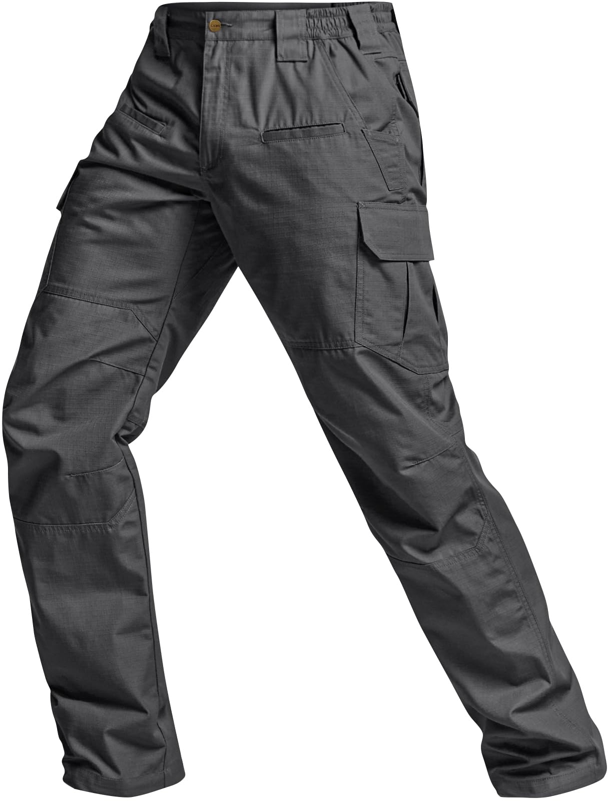 CQR Men's Tactical Pants, Water Resistant Ripstop Cargo Pants, Lightweight EDC Work Hiking Pants, Outdoor Apparel, Ripstop Mag Pocket Charcoal, 34W x 30L
