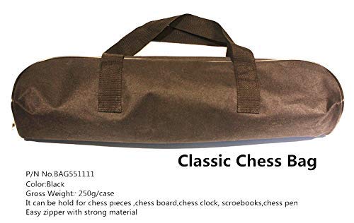 Professional Staunton Chess Set Combo , 4-Queens 3" King 17" Vinyl Roll-up Board 22" Chess Bag 50 Games Scorebook & Pens Tournament