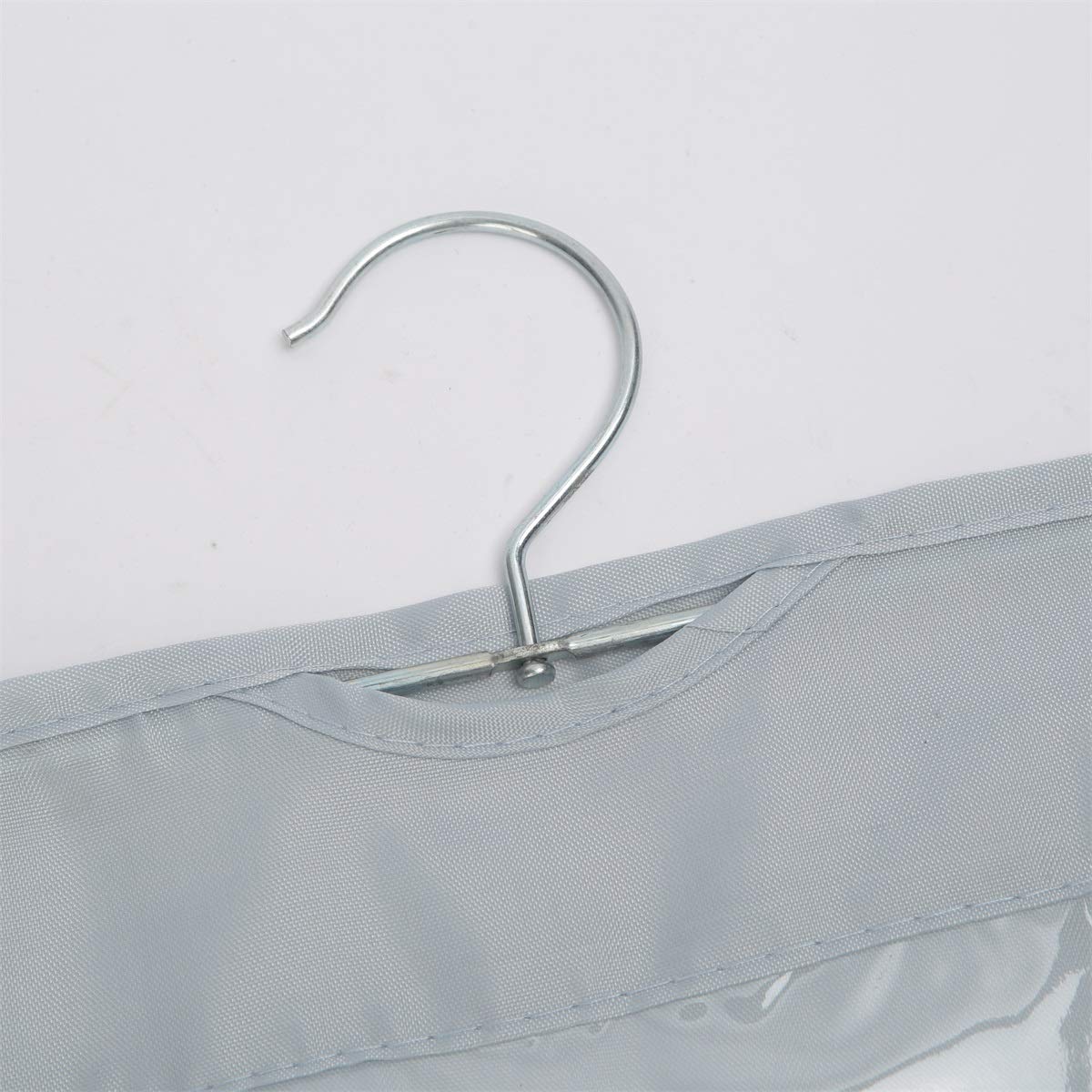 Szxc Closet Hanging Organizer for Small to Medium Handbag Purse - 50 x 14 inch, Dual-Sided 10 Clear See-Through Pockets, Wardrobe Storage Organizer for Shoes Boot Towel Clothes Scarf