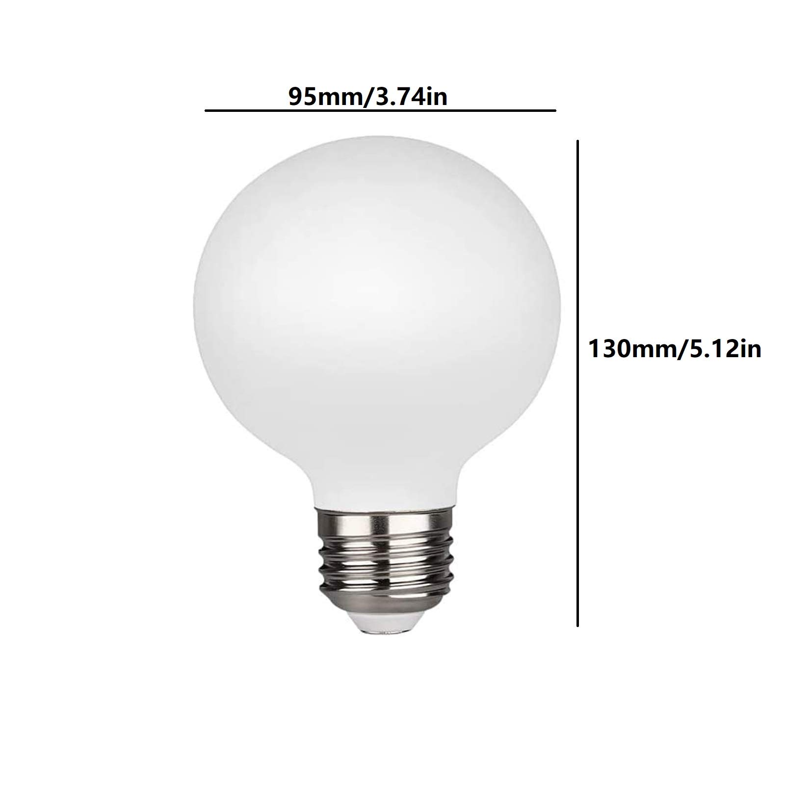 Lxcom Lighting G95/G30 LED Globe Light Bulbs 9W LED Bulb 80W Equivalent Warm White 3000K Round Vanity Light Bulb E26/E27 Base Glass Light Bulbs for Home Bathroom Vanity Mirror Light, 4 Pack