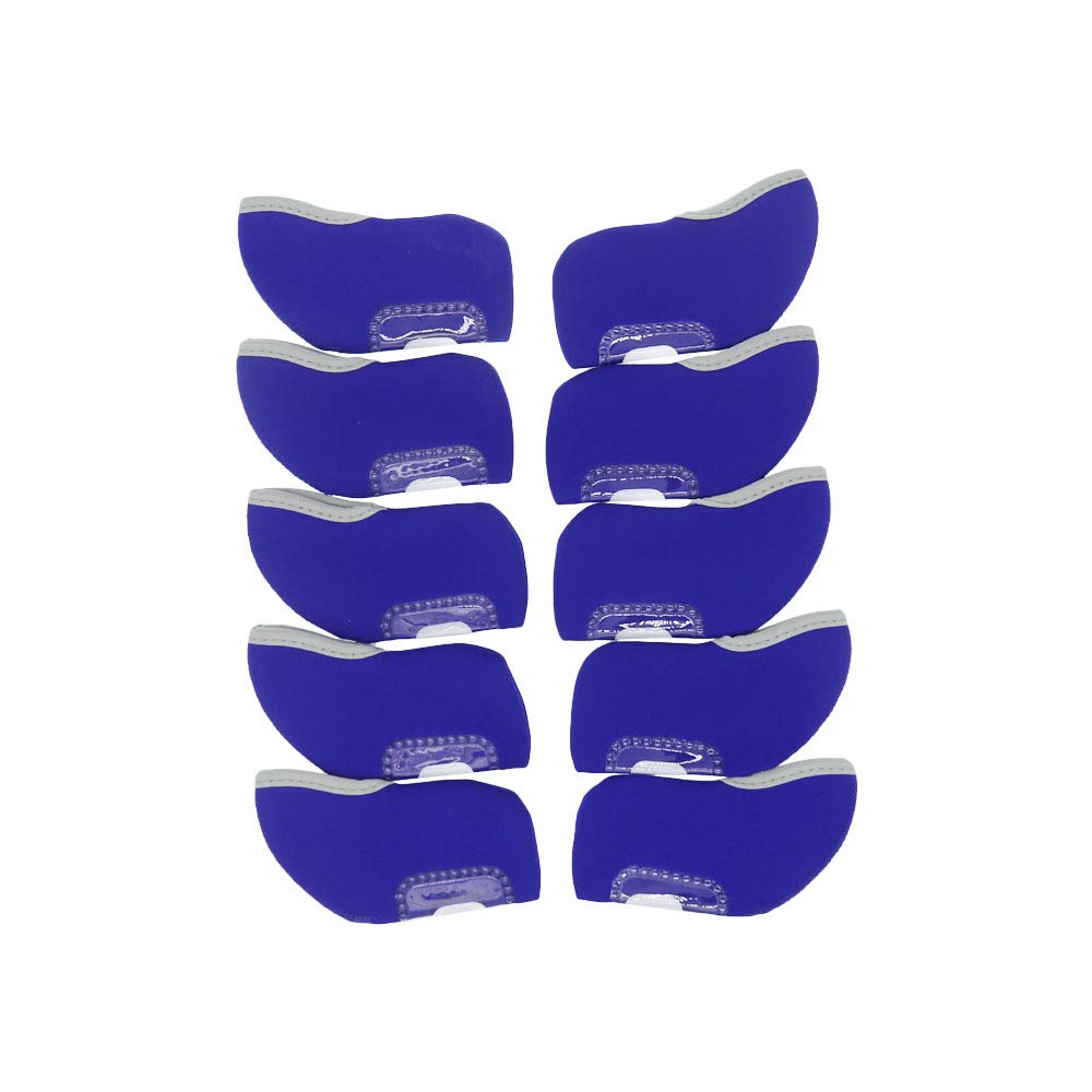 Dark Horse 10pcs Water-resistant Neoprene Golf Iron Club Head Cover Protector with See Through Plastic Window Fit well-Blue