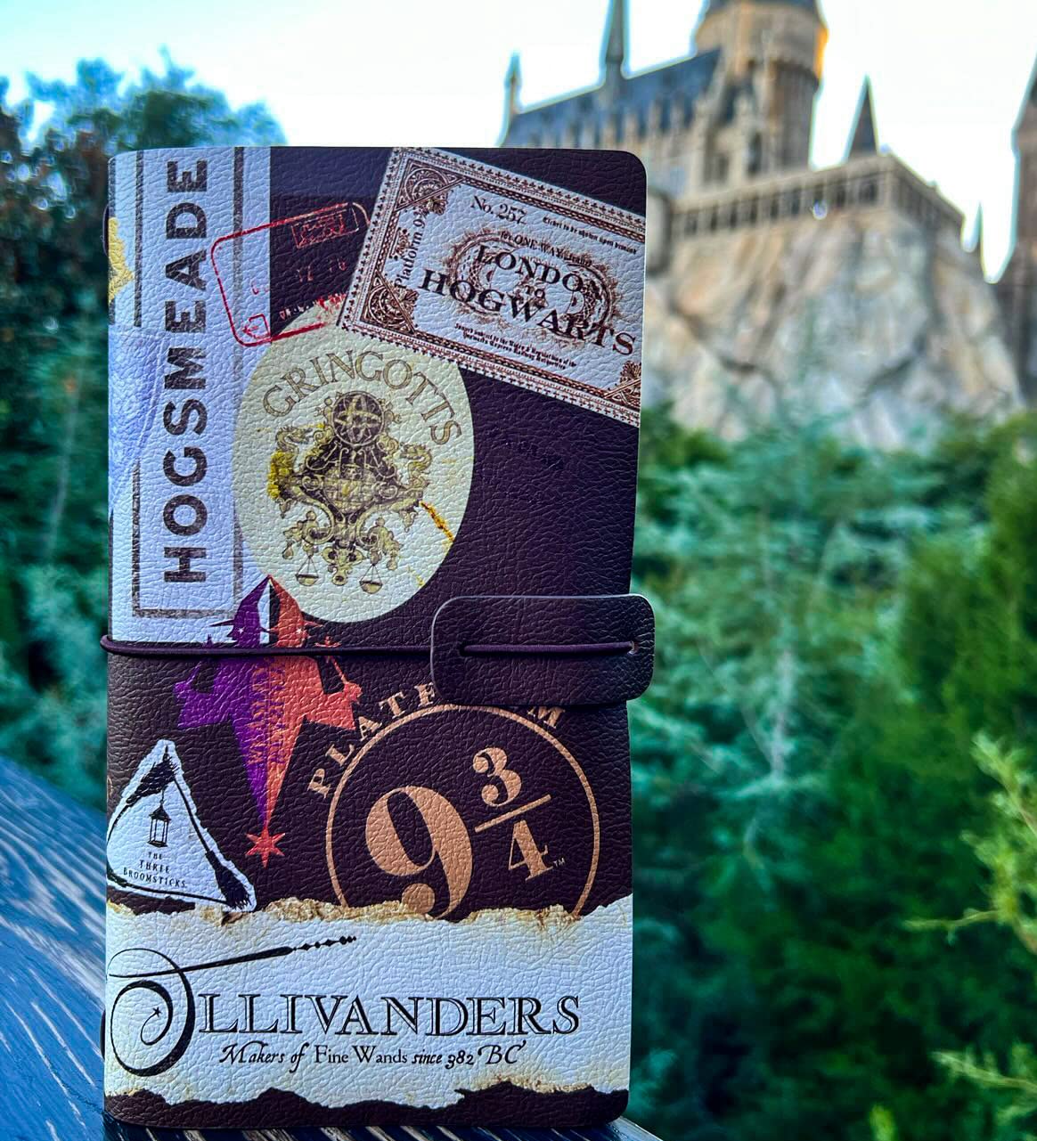 CON*QUEST Conquest Journals Harry Potter Travel Journal, Vegan Leather, 3 Inserts, 5 Bands, 2 Antiqued Binder Clips and Zipper Pouch. Designed For Everyday, Both Work and Play
