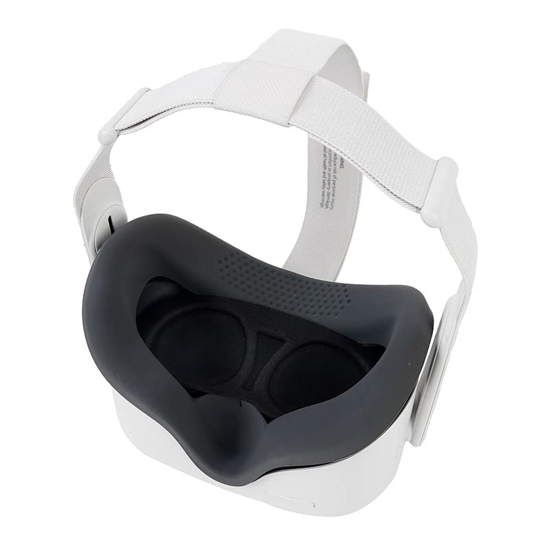 Duckart Eye Cover for Oculus Quest2, Breathable Anti-Sweat Soft Silicone Eye Cushion for Oculus Quest 2 VR Headset Dark Grey