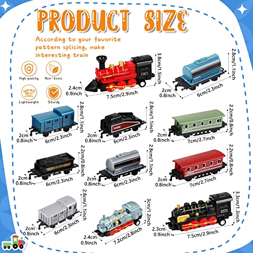 Hanaive 3 Sets Mini Simulation Steam Train Toys Small Retro Steam Train Model Assorted Styles Pull Back Train Set Diecast Locomotive Model Train Set for Boys and Girls Gifts Birthday Party Favor