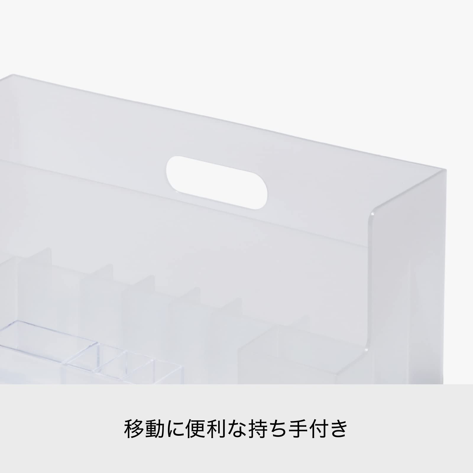 like-it MX-03 Storage Case, Organizer, Wide, Approx. W 13.4 x D 5.2 x H 7.2 inches (34 x 13.1 x 18.2 cm), All White, Opaque, Made in Japan, Tabletop Storage, Desk, Ballpoint Pen, Computer Desk