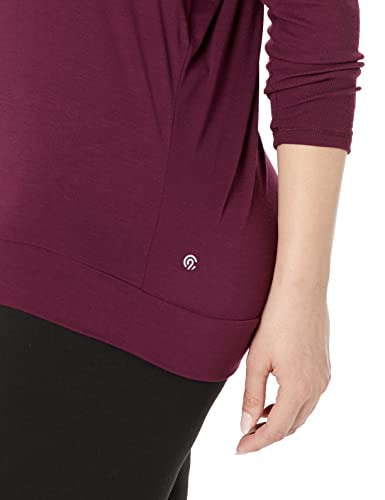 C9 Champion womens Long Sleeve Open Back Top Yoga Shirt, Dark Berry Purple, Large US