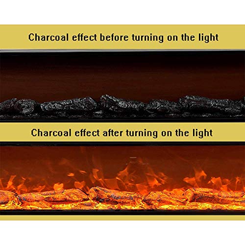 JYCCH Electric Fireplace Wall-Mounted 700mm Built-in Electric Fireplace Electric Fireplace Portable Electric Stove with Realistic Wood fire Flame Effect Adjustable tat overheating