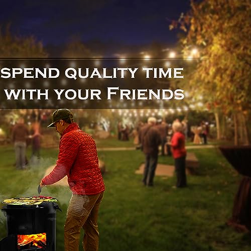 FEBTECH - Wood Fire Uzbek Kazan Oven for Making Plov Pilaf Lagman Shorpa,14-16 inch Diameter, Heavy Duty Steel Qazan Cauldron Duch Oven, Medium & Large Cauldran Capacity 8 L to 18 Ltrs