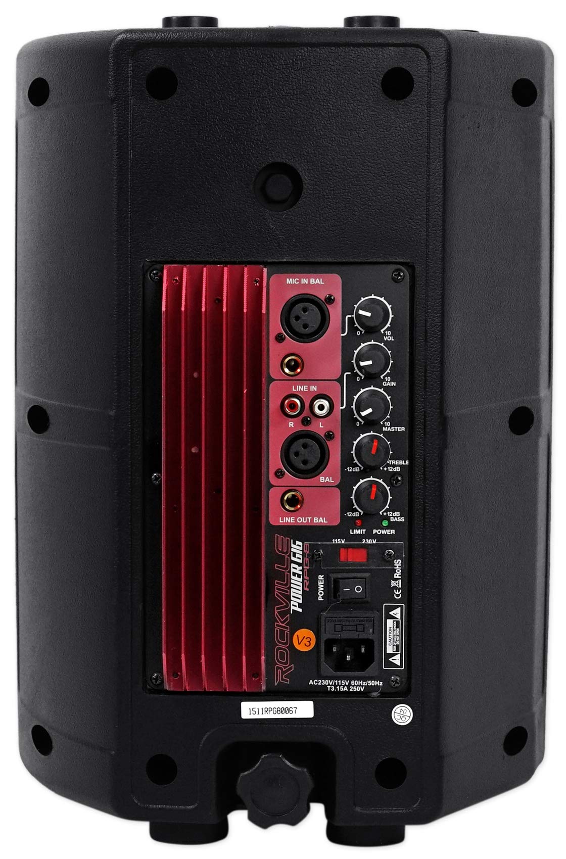 Rockville RPG8 Powered Active 400 Watt 2-Way DJ PA Speaker System, 8 inch,Black