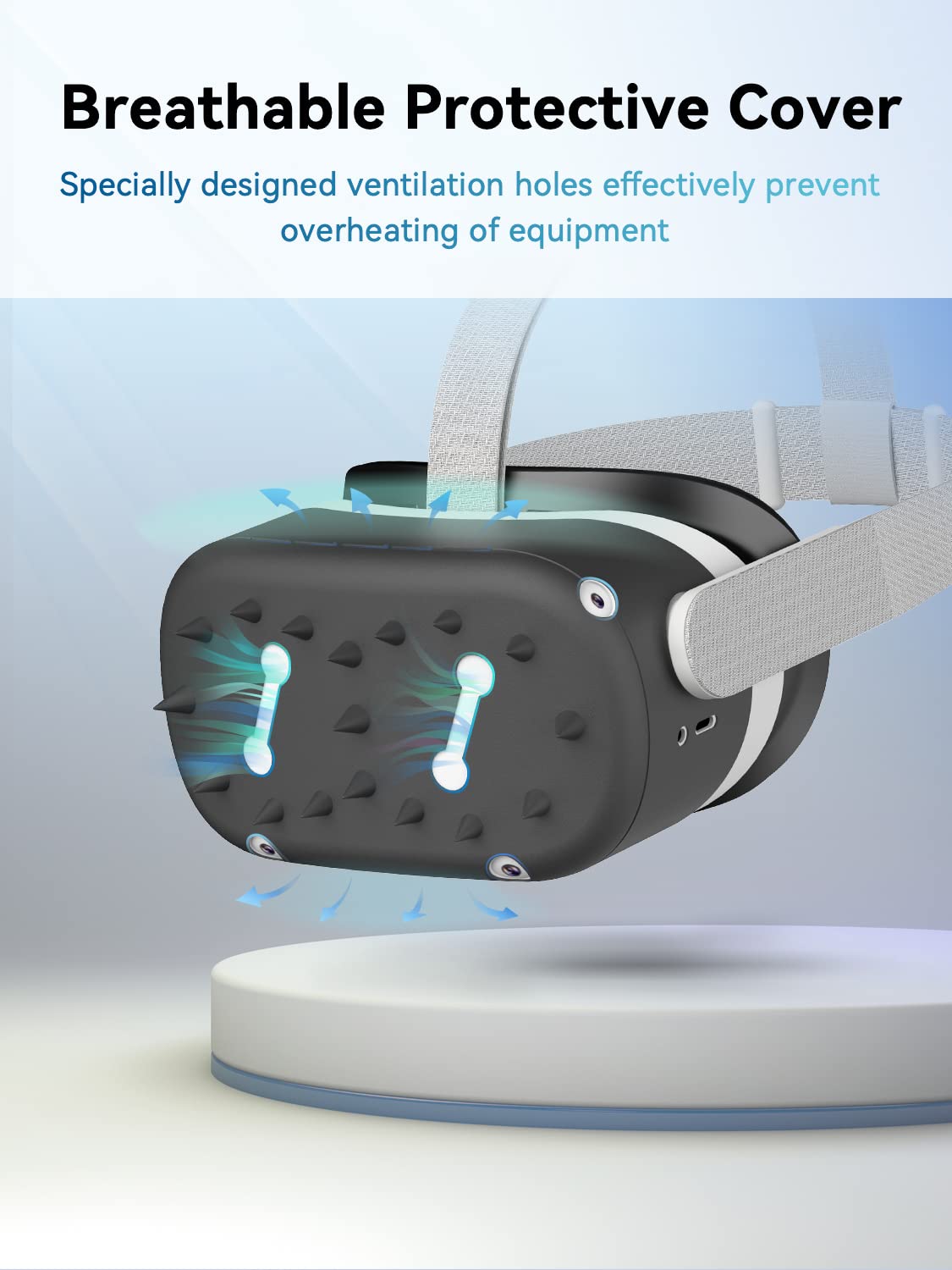 CNBEYOUNG VR Shell Face Cover Touch Controller Grips Cover and Lens Cover for Quest 2, 4-in-1 Protective Cover Accessories Set for Quest 2 for Complete Protection(Rivet)