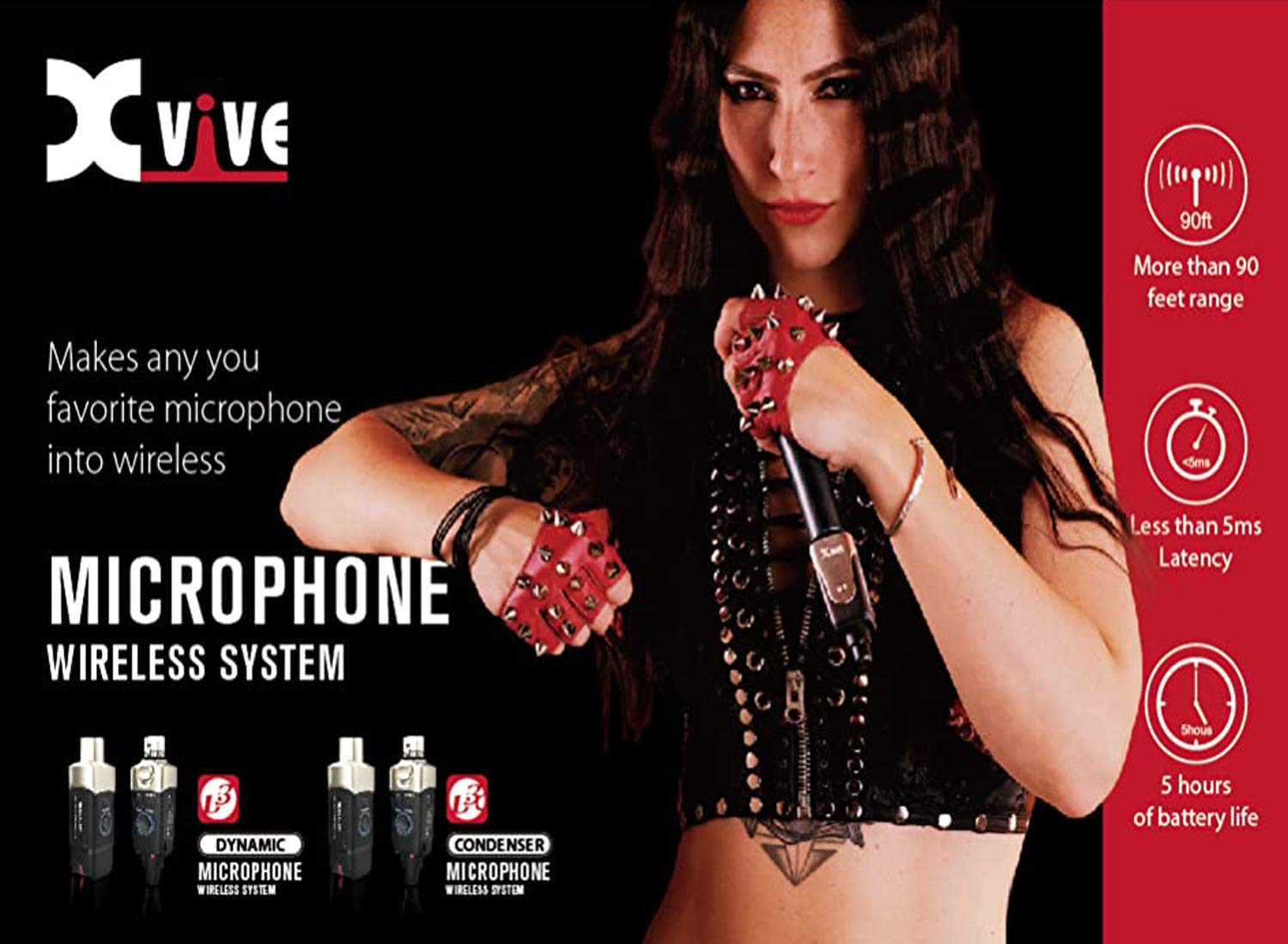 Xvive U3C Microphone Wireless Microphone XLR Transmitter and Receiver System, Audio Mixer, PA System, Microphone System for a Wide Range of Applications Bundled with HogoR Guitar Picks