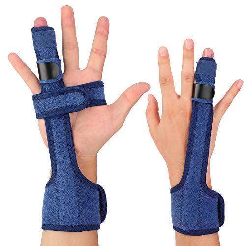 Chanmee New Navy Blue Fingers with Steel Finger Corrector Adjustable Aluminium Finger Splint Hand Support Recovery Brace Protection Injury Aid Tools