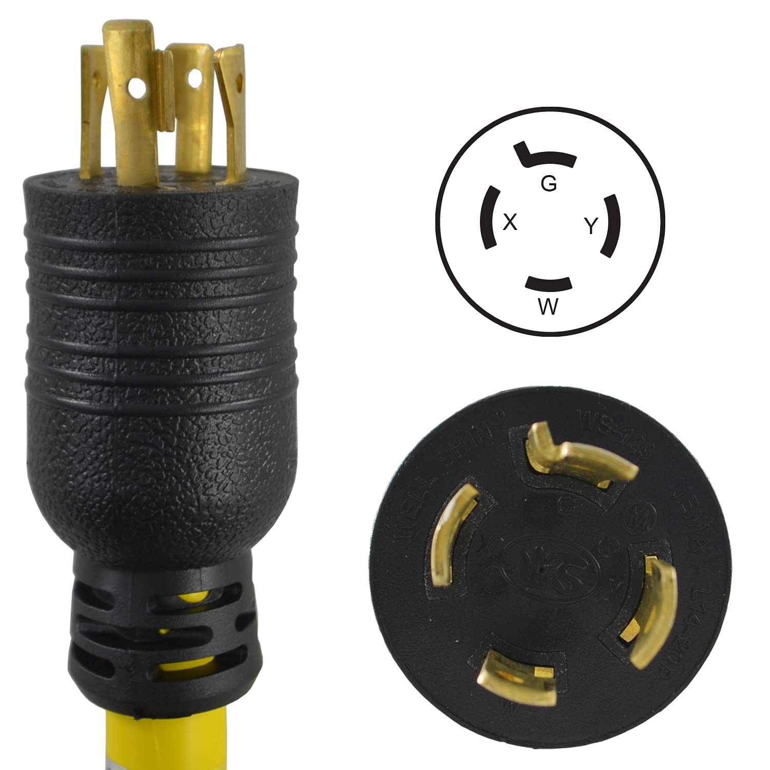 Conntek 20592 Extra-Heavy Duty L14-20 Generator Cord Yellow 50 - Feet