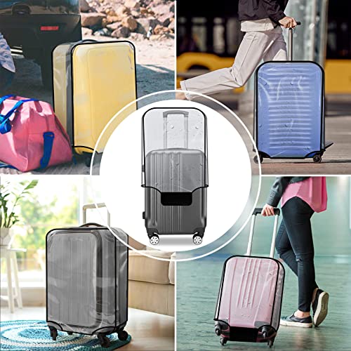 JZRTravel Luggage Cover 3 Pieces Clear PVC Suitcase Covers Protector for Tsa Approved, Suitcase Cover Set for 20 24 28 inch Luggage.