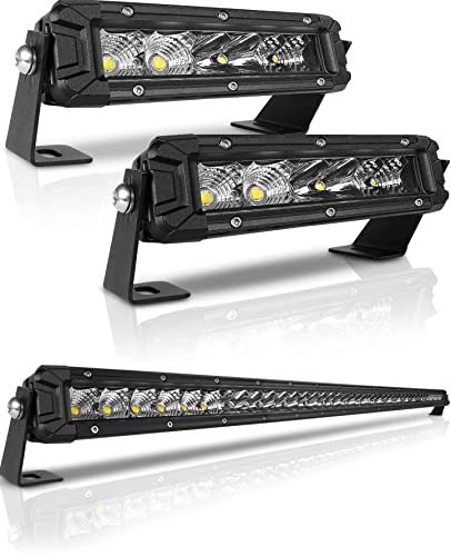 Rigidhore Led Light bar Kits 2Pcs 6inch & 42inch Single Row Flood & Spot Beam Combo 6,000K Color Temperature Off Road Light Driving Light for SUV ATV Truck Roof Bumper Pickup
