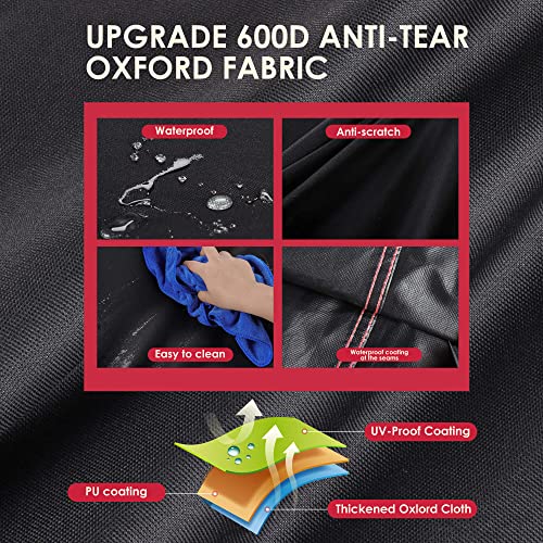 K-Musuclo Riding Lawn Mower Cover, Outdoors Tractor Cover Heavy Duty 600D and Pvc Coating, Waterproof Strip With Drawstring & Cover Storage Bag(72"L X 54"W X 46"H)